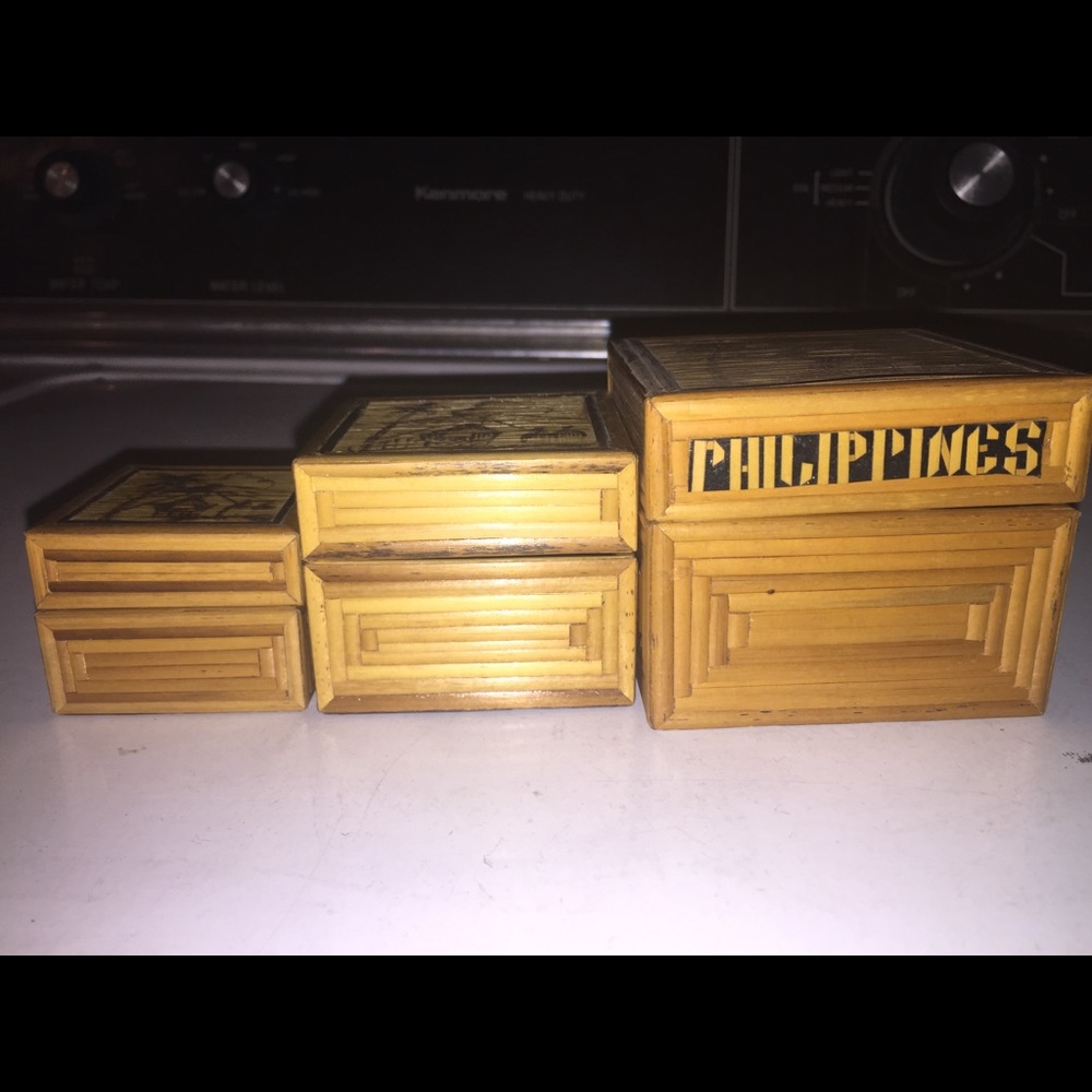 Rare, Vintage, Bamboo Nesting Boxes. Philippines - Gem